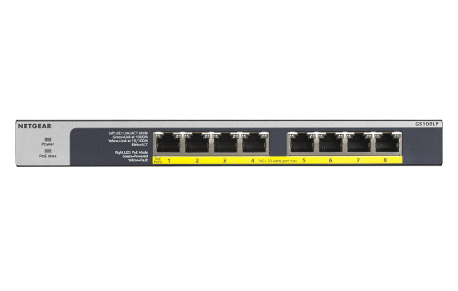 Switch Netgear 1U 8 Poort GS108LP-100EUS 1GBit